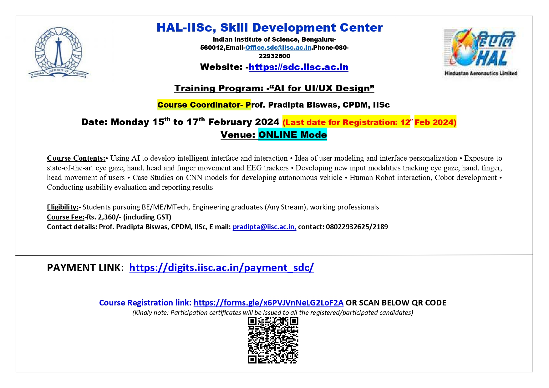 Training Program On “AI for UI/UX Design” – Skill Development Centre (SDC)